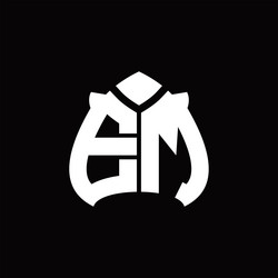 Em initial logo linked circle monogram Royalty Free Vector