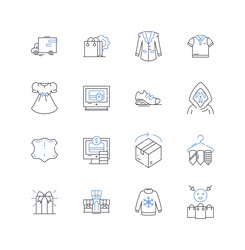 Gaming industry line icons collection console pc Vector Image