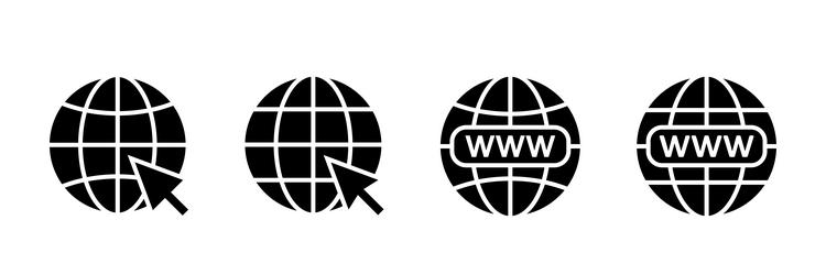 Web icon go to icon click icon Royalty Free Vector Image