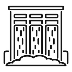 Water turbine icon outline hydro plant Royalty Free Vector