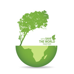 Save the world poster design template with hand Vector Image