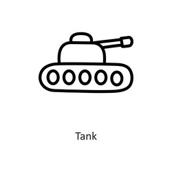 Tank battle outline icon design Royalty Free Vector Image