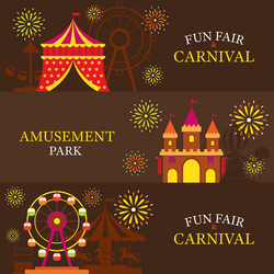 Fun fair carnival circus round frame Royalty Free Vector