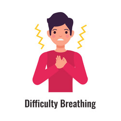 Asthma affected lungs composition Royalty Free Vector Image