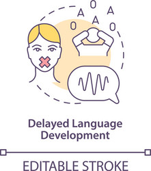 Delayed language skills in children as symptom Vector Image
