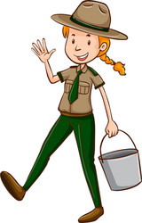 Park ranger in uniform scout camping symbol Vector Image