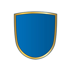 Gold-blue shield shape icons set bright logo Vector Image