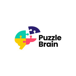 Puzzle brain logo icon Royalty Free Vector Image