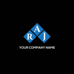 Raj letter logo design on black background Vector Image