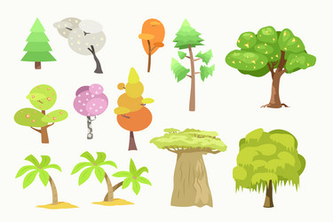 Cartoon trees set Royalty Free Vector Image - VectorStock