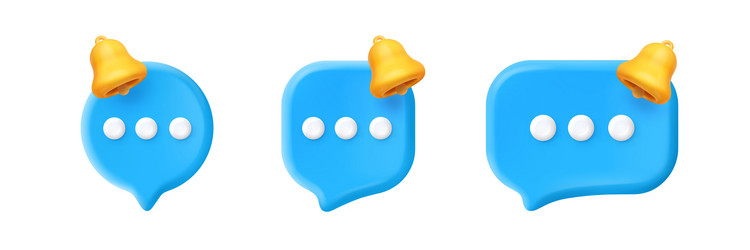 Speech bubble with bell Royalty Free Vector Image