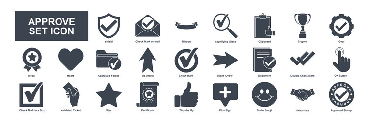 Approve elements set icon symbol template Vector Image