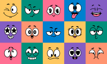 Single Cartoon Faces Emotions