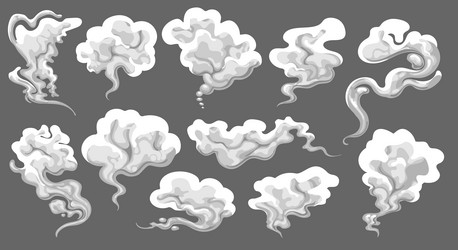 Smoke cloud comic set Royalty Free Vector Image