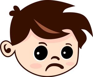 Kids face cartoon sad Royalty Free Vector Image