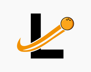 Letter l bowling logo bowling ball symbol Vector Image