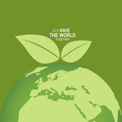 Save the world poster design template with globe Vector Image