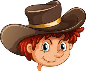 Smiling caucasian cartoon wearing hat Royalty Free Vector
