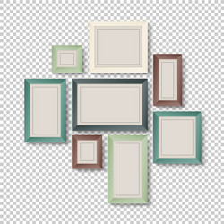 Realistic photo frame set square a3 a4 Royalty Free Vector