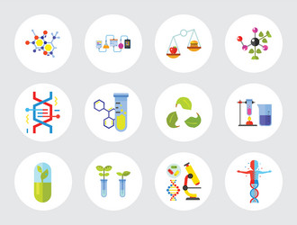 Exact science icon set Royalty Free Vector Image