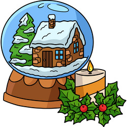 Christmas snow globe cartoon colored clipart Vector Image
