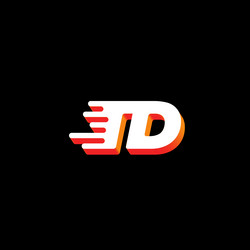 Letter td fast speed technology modern logo design