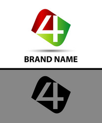 Number logo design four 4 Royalty Free Vector Image