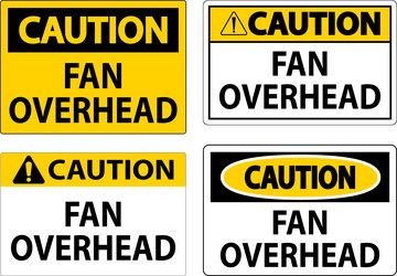 Caution sign fan overhead Royalty Free Vector Image