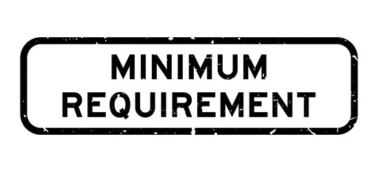 Grunge blue minimum requirement word square Vector Image