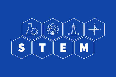 Stem - education banner background Royalty Free Vector Image