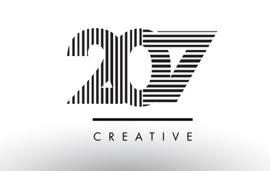 207 black and yellow number logo design Royalty Free Vector