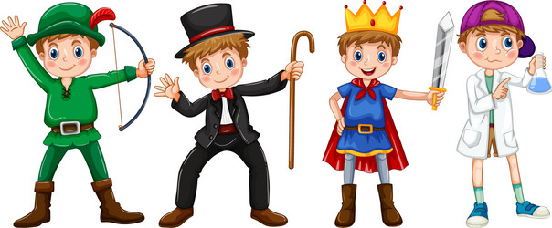 Kids in animal costumes little happy people Vector Image