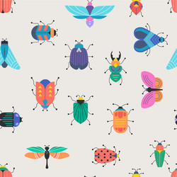 Butterfly insects bee ladybug Royalty Free Vector Image