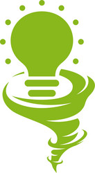 Bulb tornado logo template creative twister Vector Image