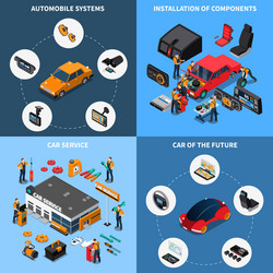 Car electronics icons set Royalty Free Vector Image