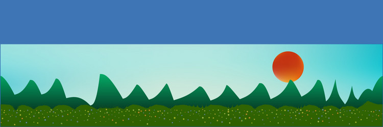 Cyan sky and mountains landscape Royalty Free Vector Image