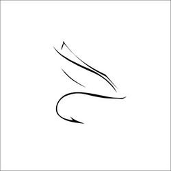 Fly-fishing on white background Royalty Free Vector Image