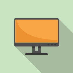 Lcd monitor icon flat computer screen Royalty Free Vector