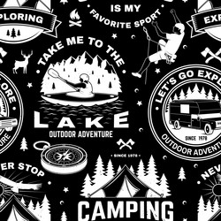 Outdoor adventure seamless pattern background Vector Image