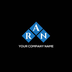 Ran letter logo design on black background Vector Image