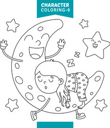 Character coloring page Royalty Free Vector Image