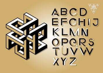 Impossible shape font Royalty Free Vector Image