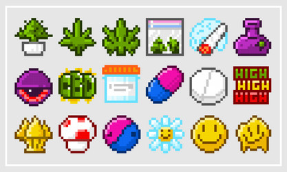 Marijuana Pixel Art Vector Images (81)