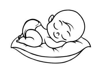 New Born Baby Clipart Black And White