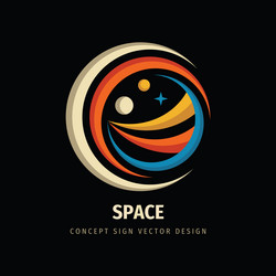 Space logo template design universe concept sign Vector Image