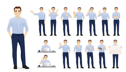Business man set Royalty Free Vector Image - VectorStock