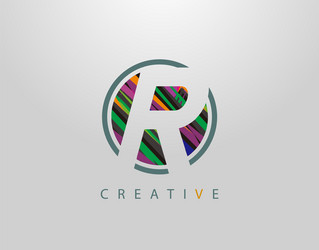 Futuristic letter r logo modern initial Royalty Free Vector