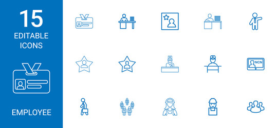 7 employee icons Royalty Free Vector Image - VectorStock