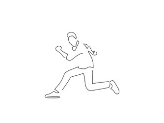 Full length people isolated line drawing Vector Image