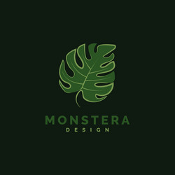 Monstera logo design template Royalty Free Vector Image
